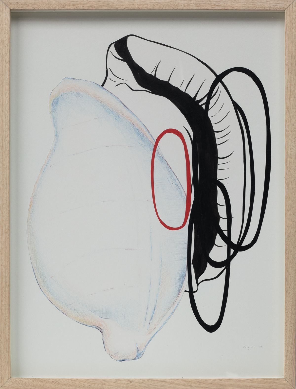 Untitled (OOOO!), 2022 by Dina Gadia, colored pencil on paper, collage ...