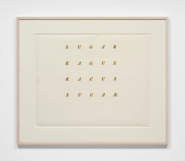 SUGAR/RAGUS/RACUS/SUCAR/RAGUS …, 1973 by Bruce Nauman | Ocula