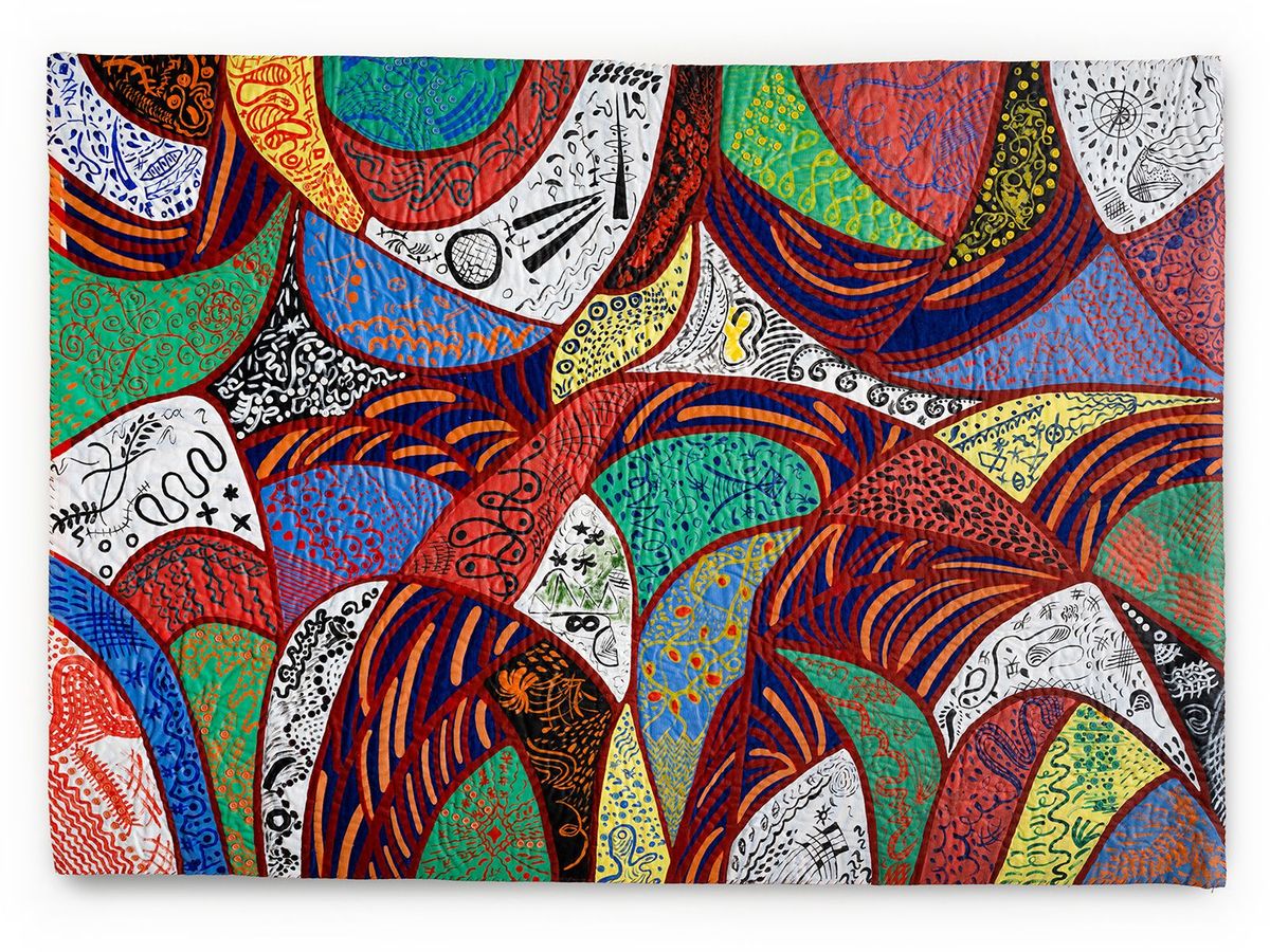 To Paint With a Twist, 1991 by Pacita Abad, Acrylic and plastic buttons ...