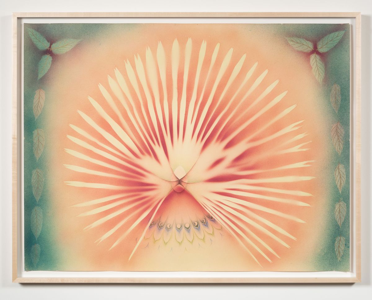 Leaf Goddess, 1976 by Faith Wilding, Mixed media on paper, framed, (2 ...