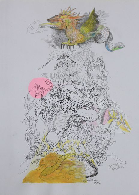 Dragons in the Sky, Snakes on the Ground 1, 2024 by Jagath Weerasinghe ...