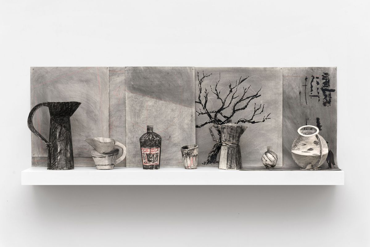 Morandi sculpture set, 2025 by William Kentridge, Cardboard, foamcore ...