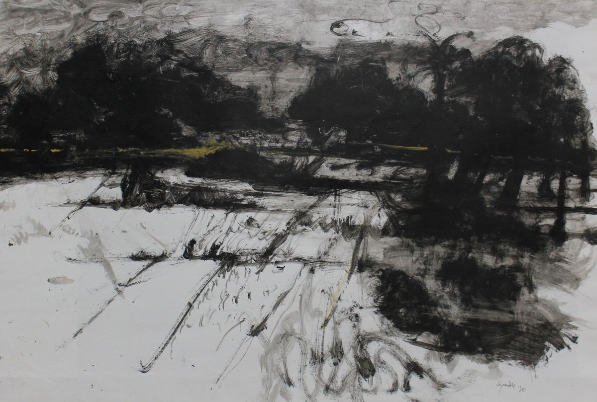 Under the Dark Sky 3, 2020 by Jagath Weerasinghe, Acrylic on paper, 61 ...