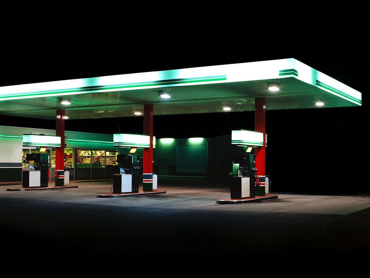 Petrol Stations - green / white, 1998 by Ralf Peters | Ocula
