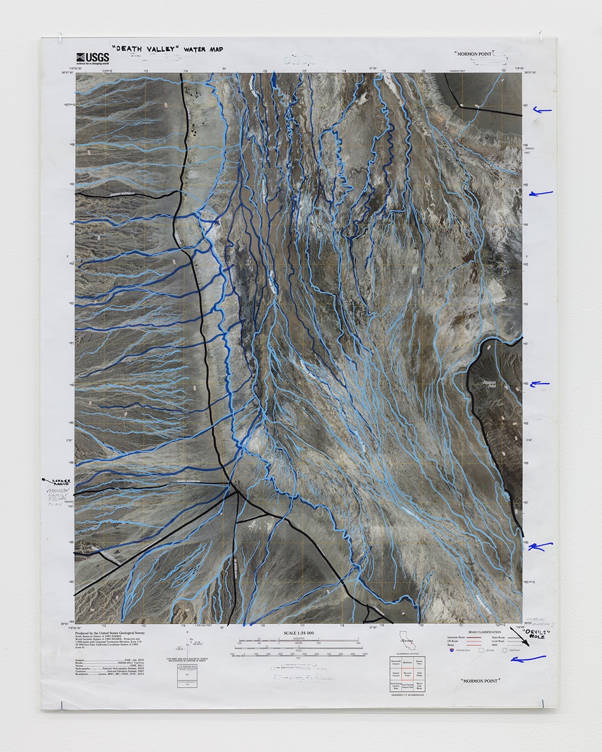 Death Valley Water Map (Mormon Point), 2018 by Oscar Tuazon | Ocula