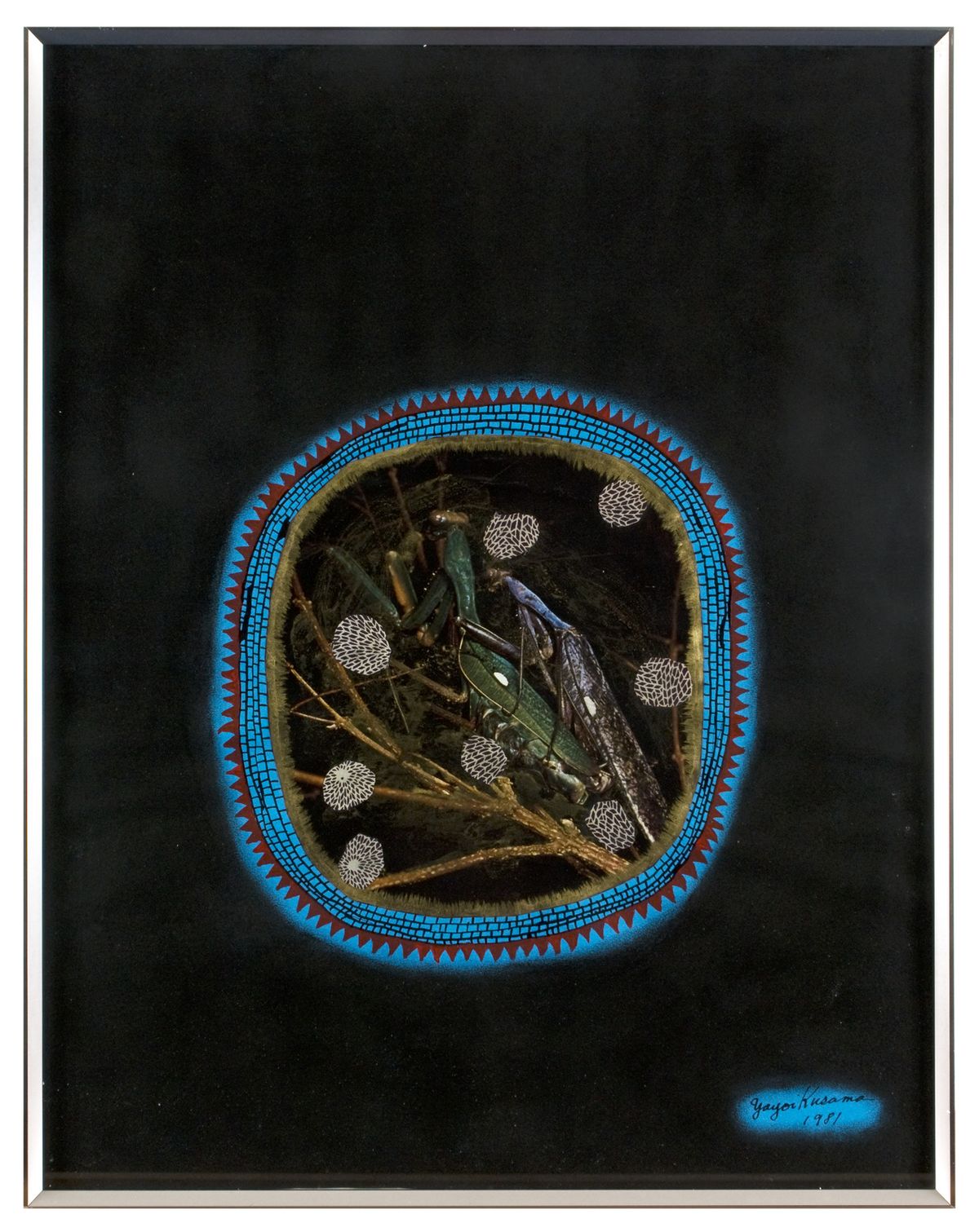 Mantis, 1981 by Yayoi Kusama, Collage, pastel, enamel, gouache, ink ...