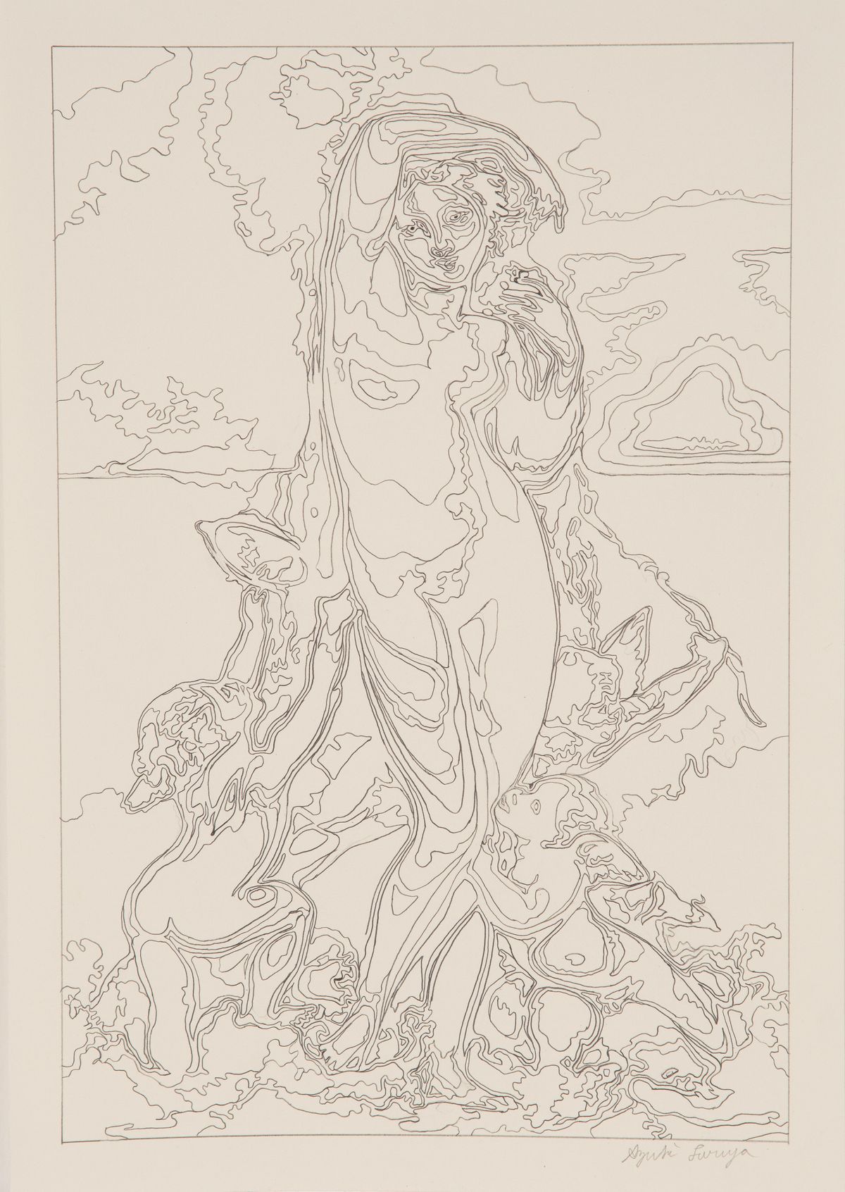 Hetaira, Rising from the Sea by Azuki Furuya, Drawing, 25.8 x 19 cm (1) | Ocula