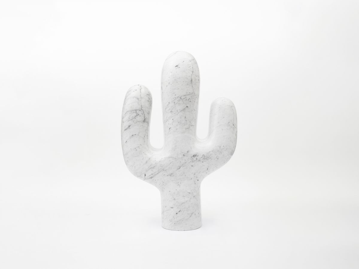 Leo (marble cactus), 2022 by Claudia Comte, White Carrara Marble ...