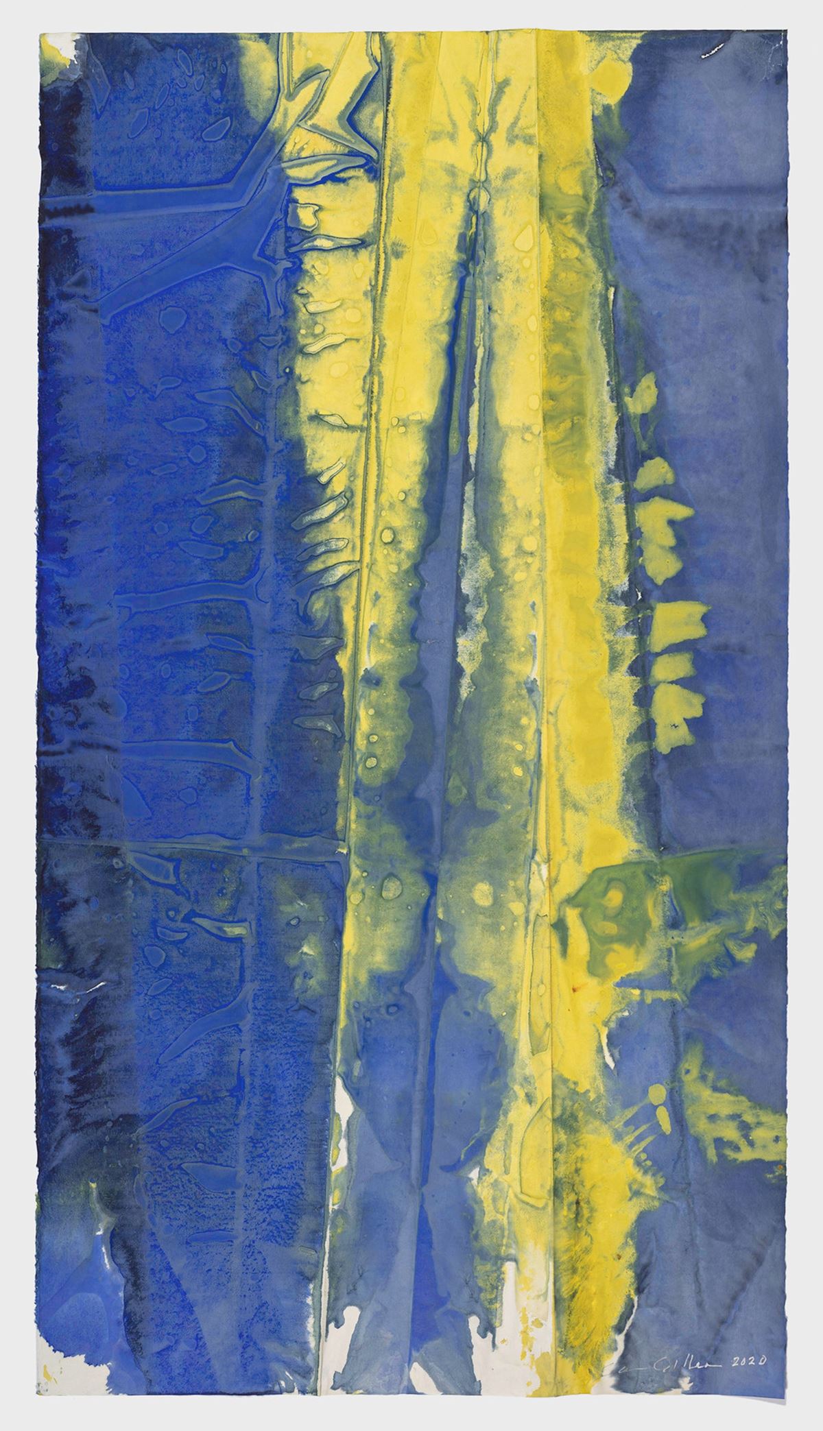 Untitled, 2020 by Sam Gilliam, Watercolour on washi, 181.6 x 100.3 cm ...