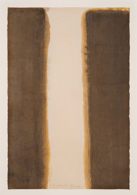 Burnt Umber & Ultramarine, 1981 by Yun Hyong-keun, Oil and pencil on ...