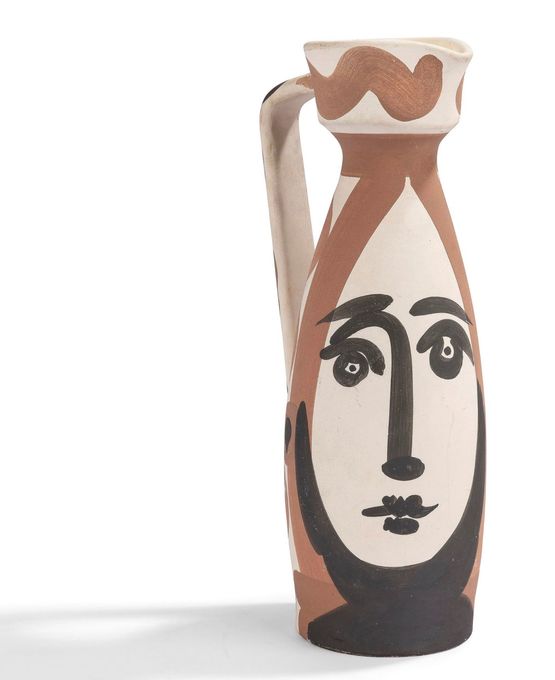 Face, 1955 by Pablo Picasso, White earthenware clay, partly black and ...