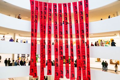 Blood-red Banners Fall at Guggenheim to Protest Iran Violence | Ocula