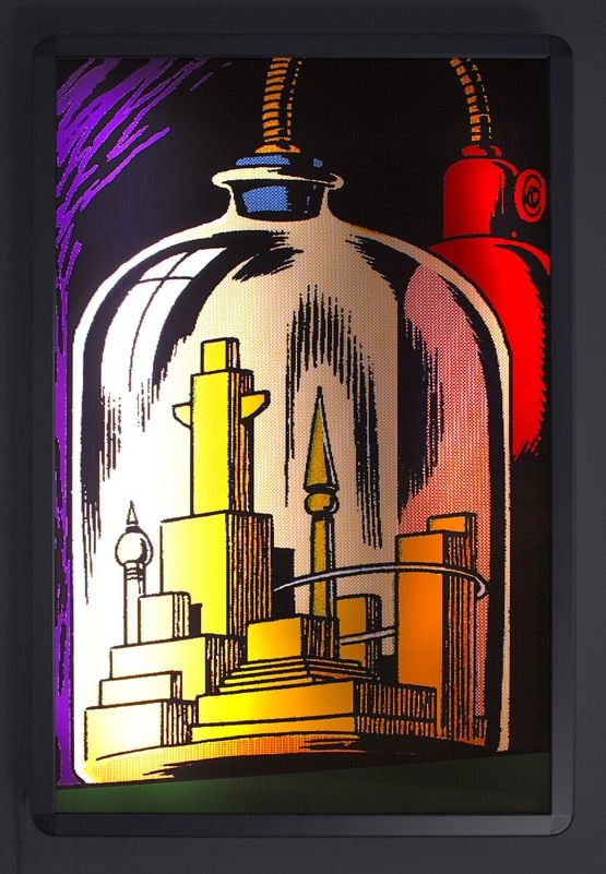 Lenticular 1, 2007 by Mike Kelley, Lenticular panel, lightbox, 114.9 x ...