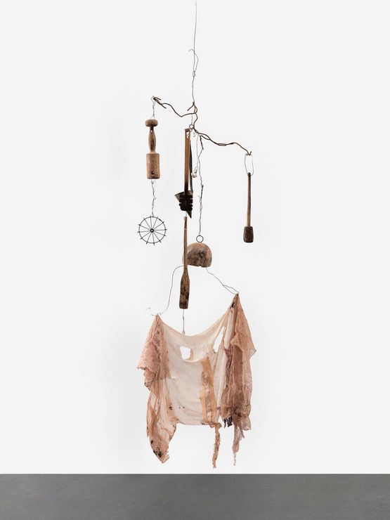 Drifting Altar, 2024 by Sterling Ruby, Wire, textile, glass drop, metal ...