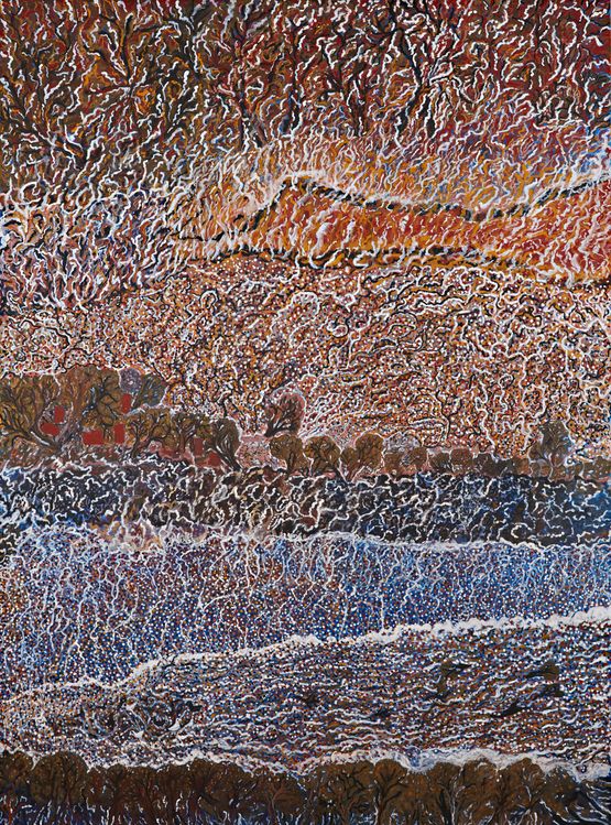 Bush Fire Burning at Kuchendoopen, 2015 by Mavis Ngallametta | Ocula