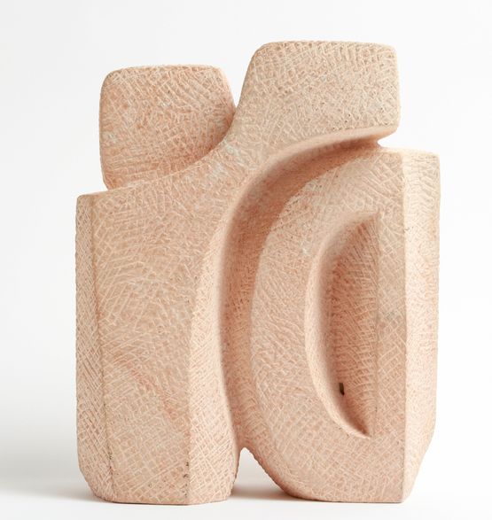 Earth Lovers, 1992 by Mona Saudi, Jordanian limestone, 24.5 x 20 x 10 ...
