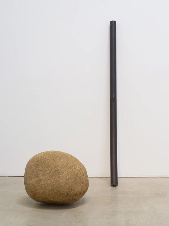 Relatum - play of primitive, 2015 by Lee Ufan, Steel and stone, (1) | Ocula